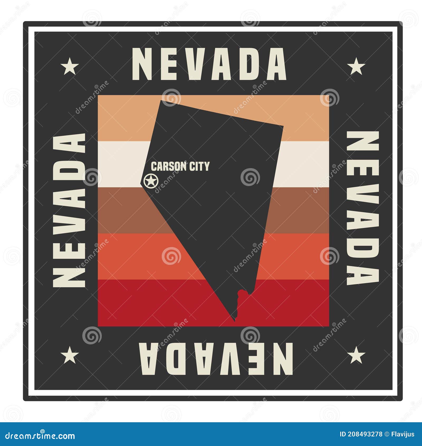 Abstract Square Stamp or Sign with Name of US State Nevada Stock Vector ...