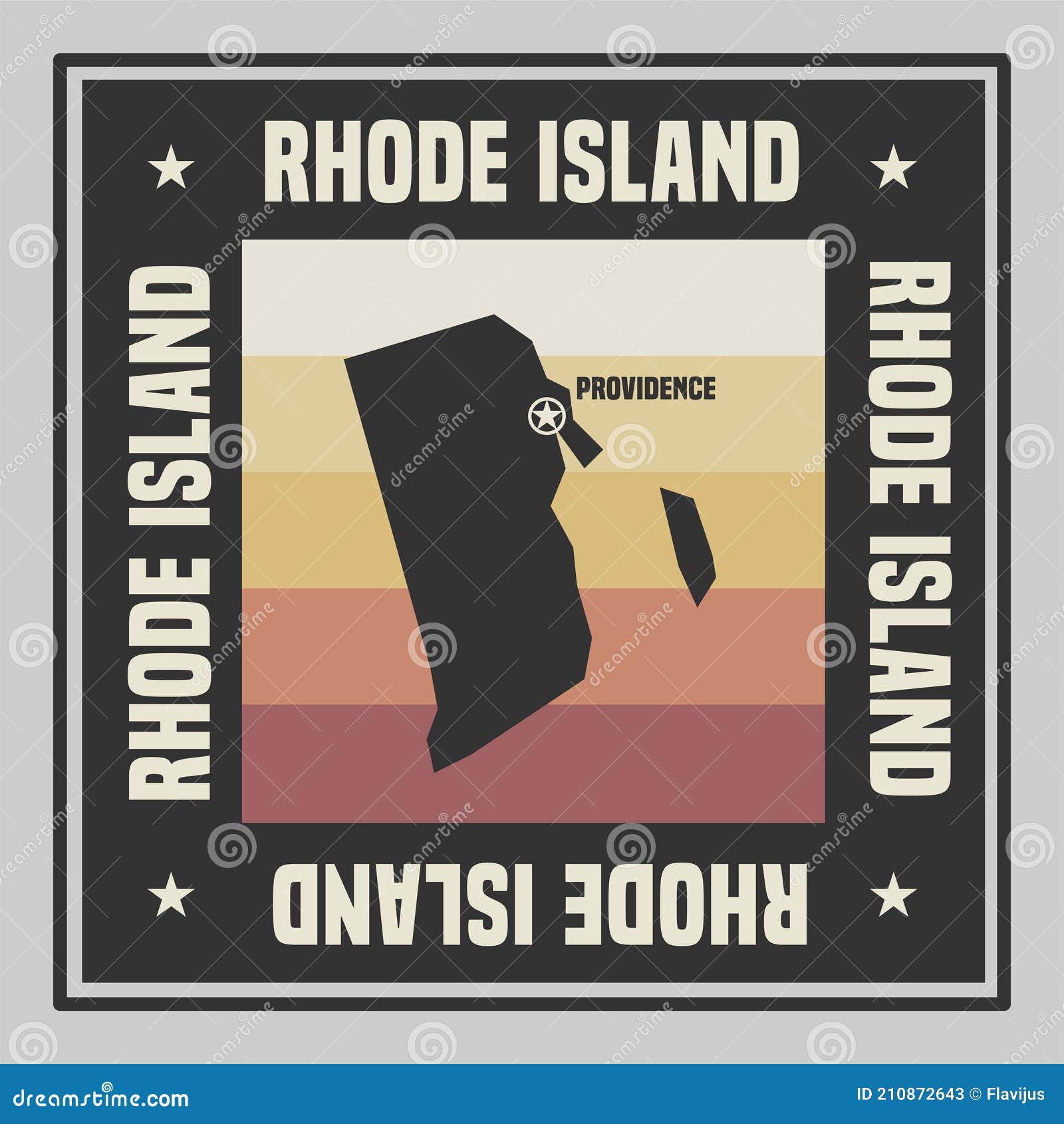 Abstract Square Stamp or Sign with Name of US State Rhode Island Stock ...