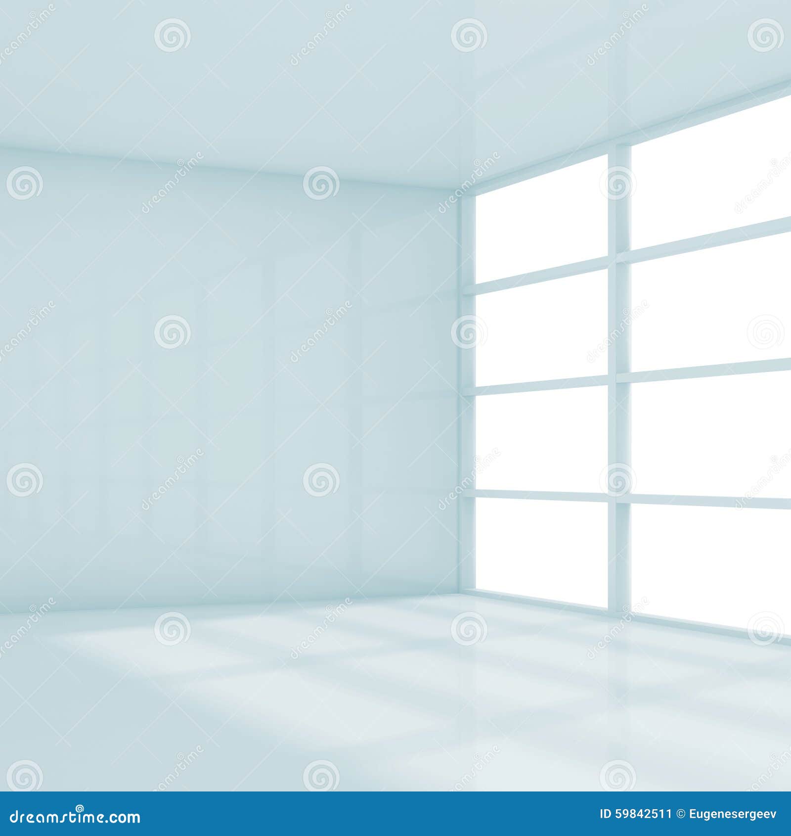 Abstract Square White Interior, Empty Room 3d Stock Illustration ...