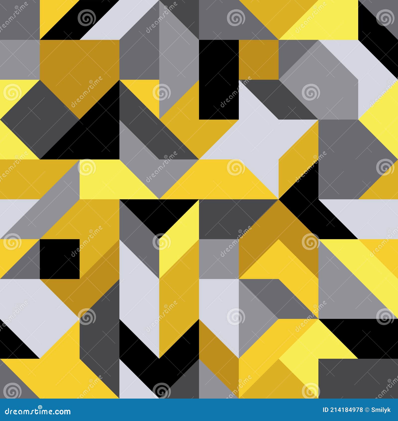 Abstract Squared Seamless Pattern of Geometric Angular Figures. Trendy ...