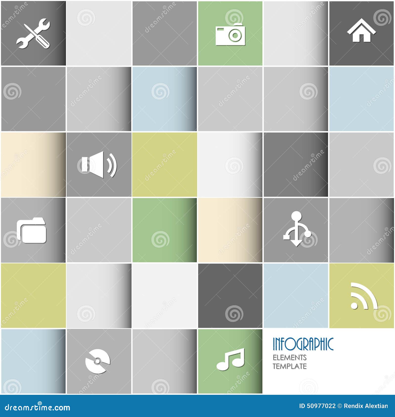 Abstract Squares Background with Computer Icons Stock Vector ...