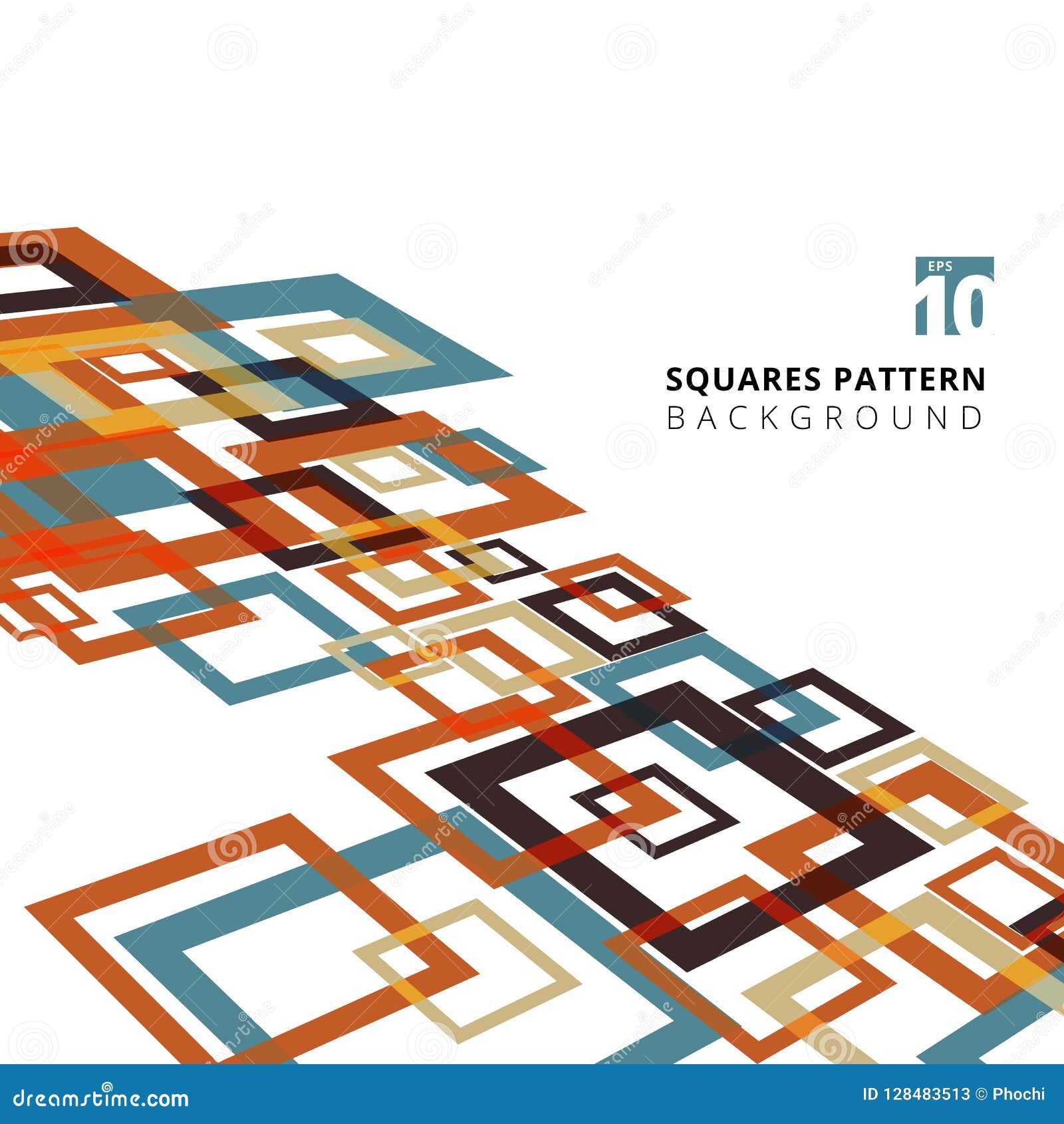 Abstract Squares Border Colorful Random Composition Perspective Stock ...