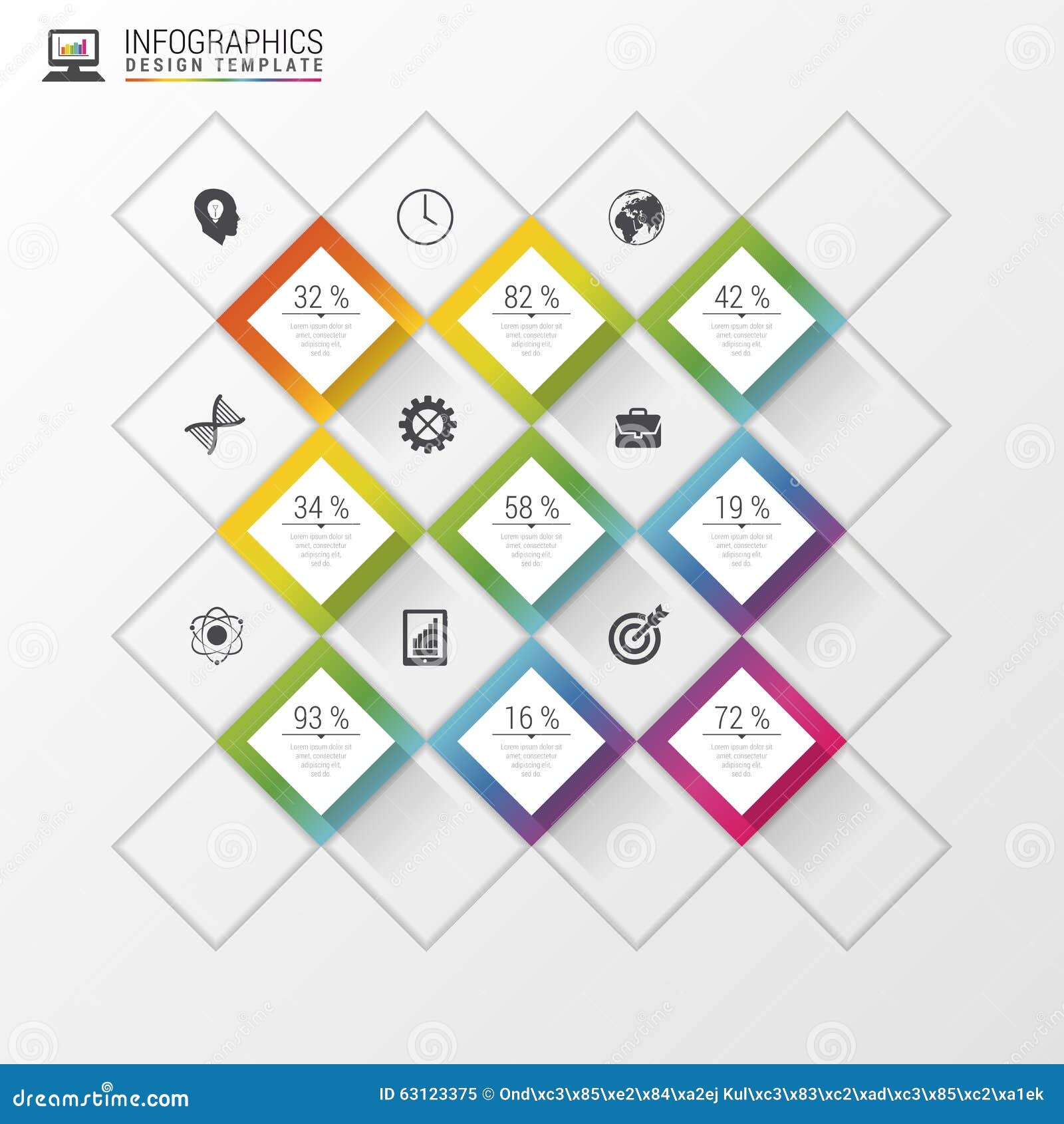 Abstract Squares Concept. Infographic Design Template Stock Vector ...