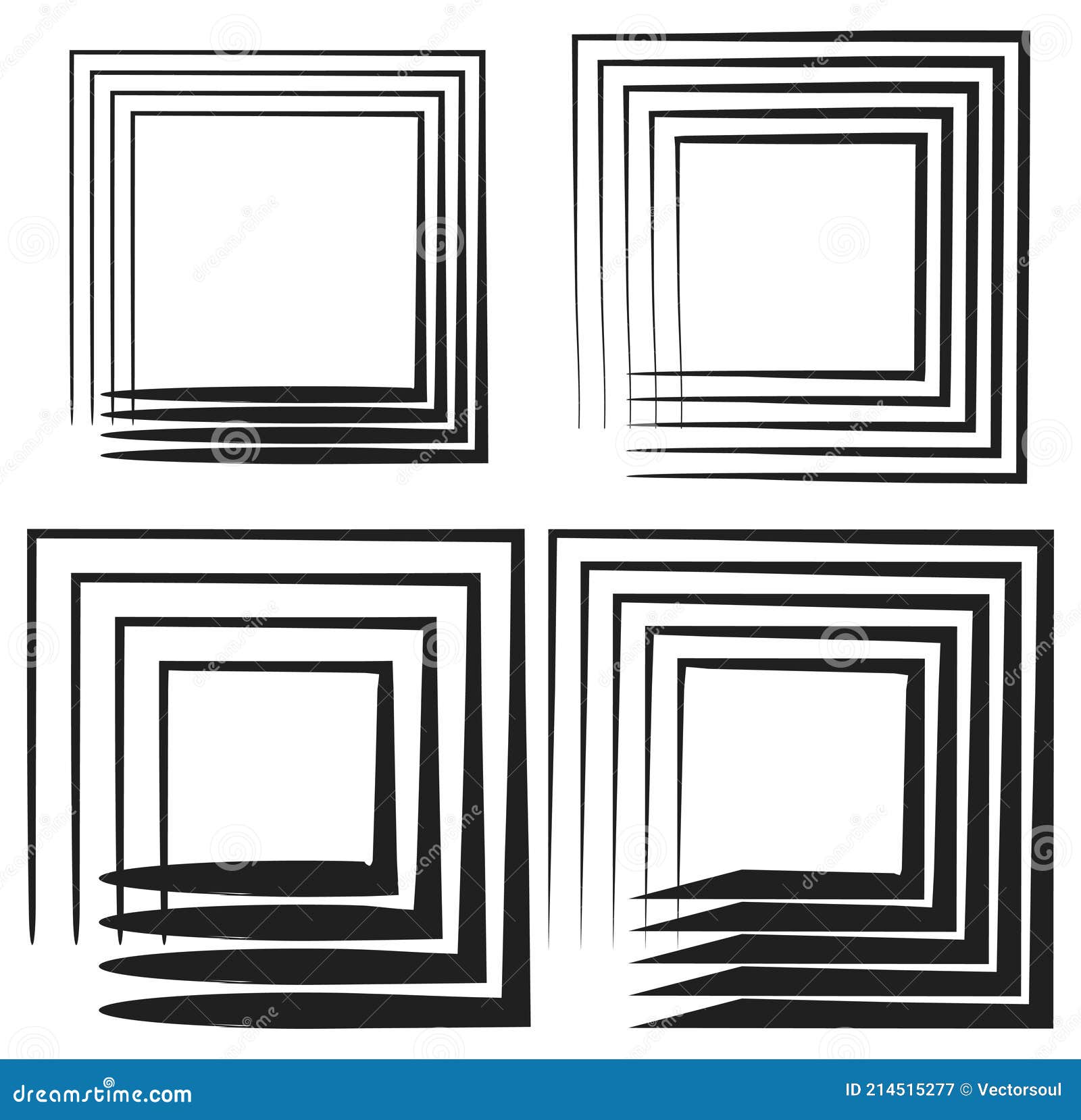 Abstract Squares Graphics. Vector Squares Element Set Stock Vector ...