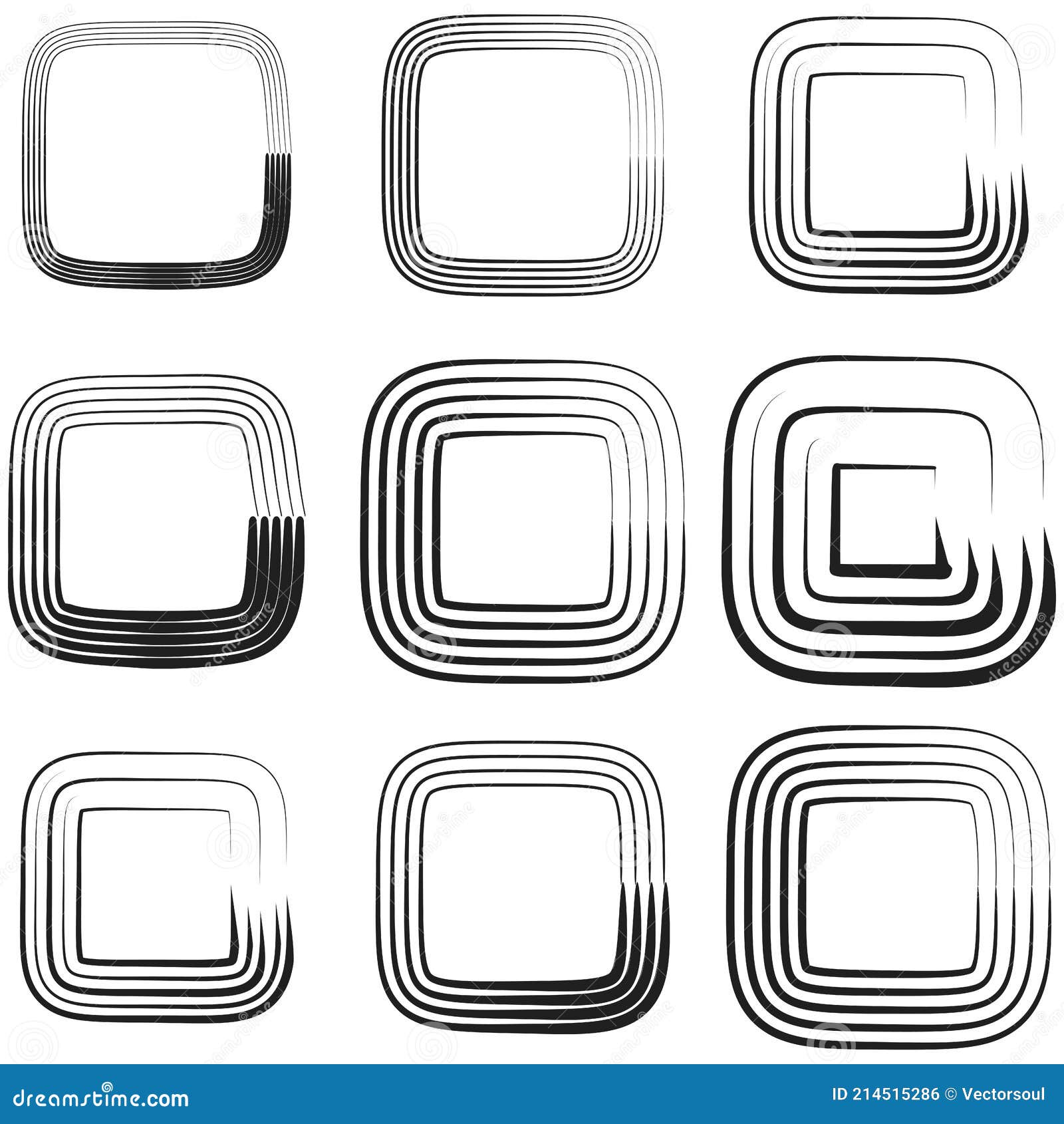 Abstract Squares Graphics. Vector Squares Element Set Stock Vector ...