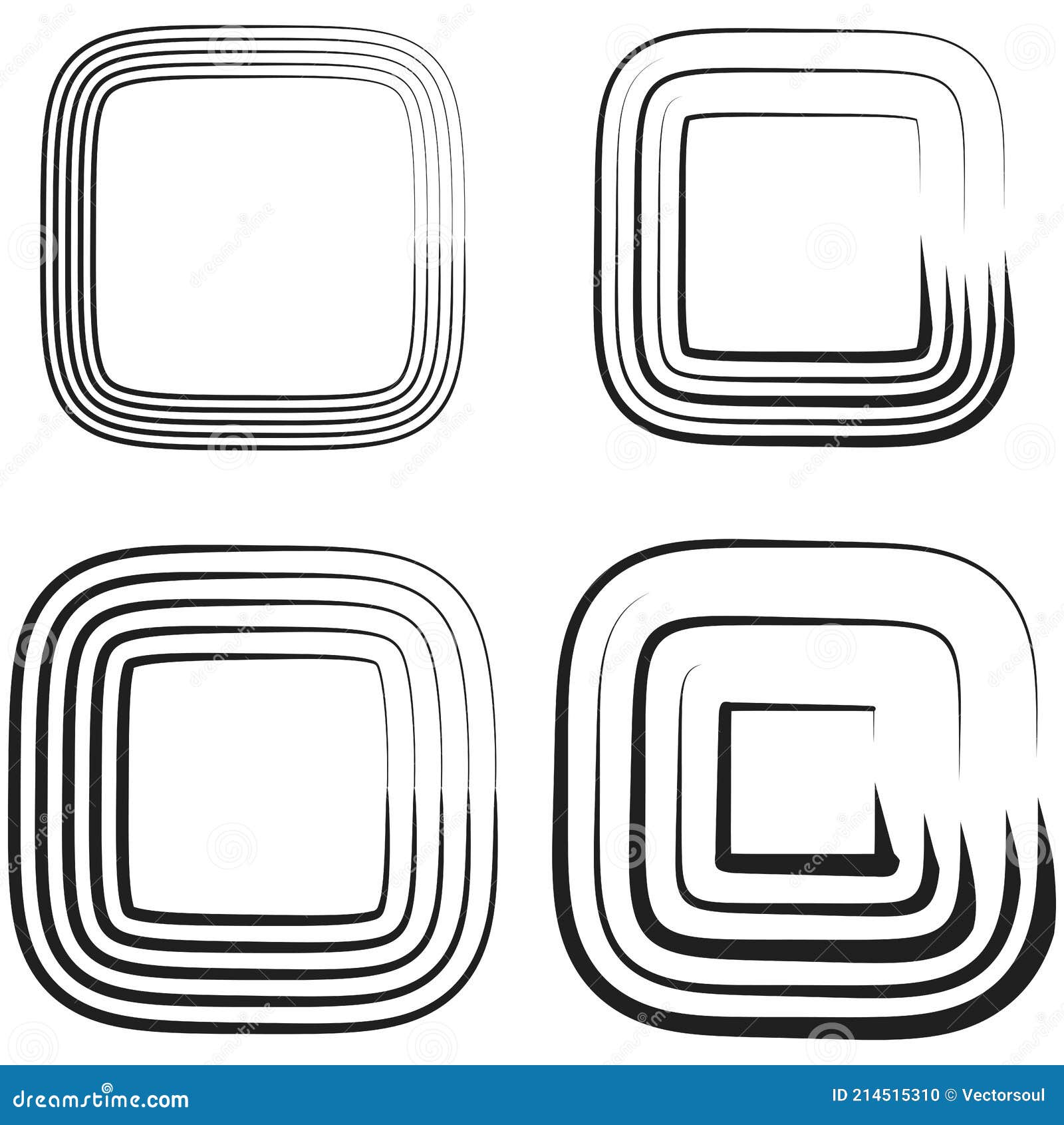 Abstract Squares Graphics. Vector Squares Element Set Stock Vector ...