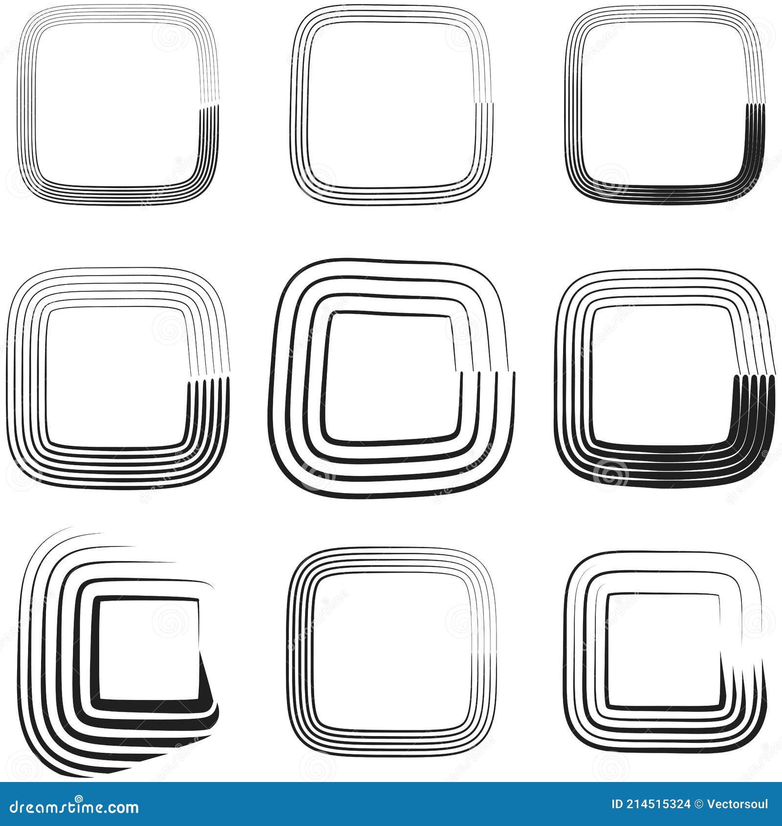 Abstract Squares Graphics. Vector Squares Element Set Stock Vector ...