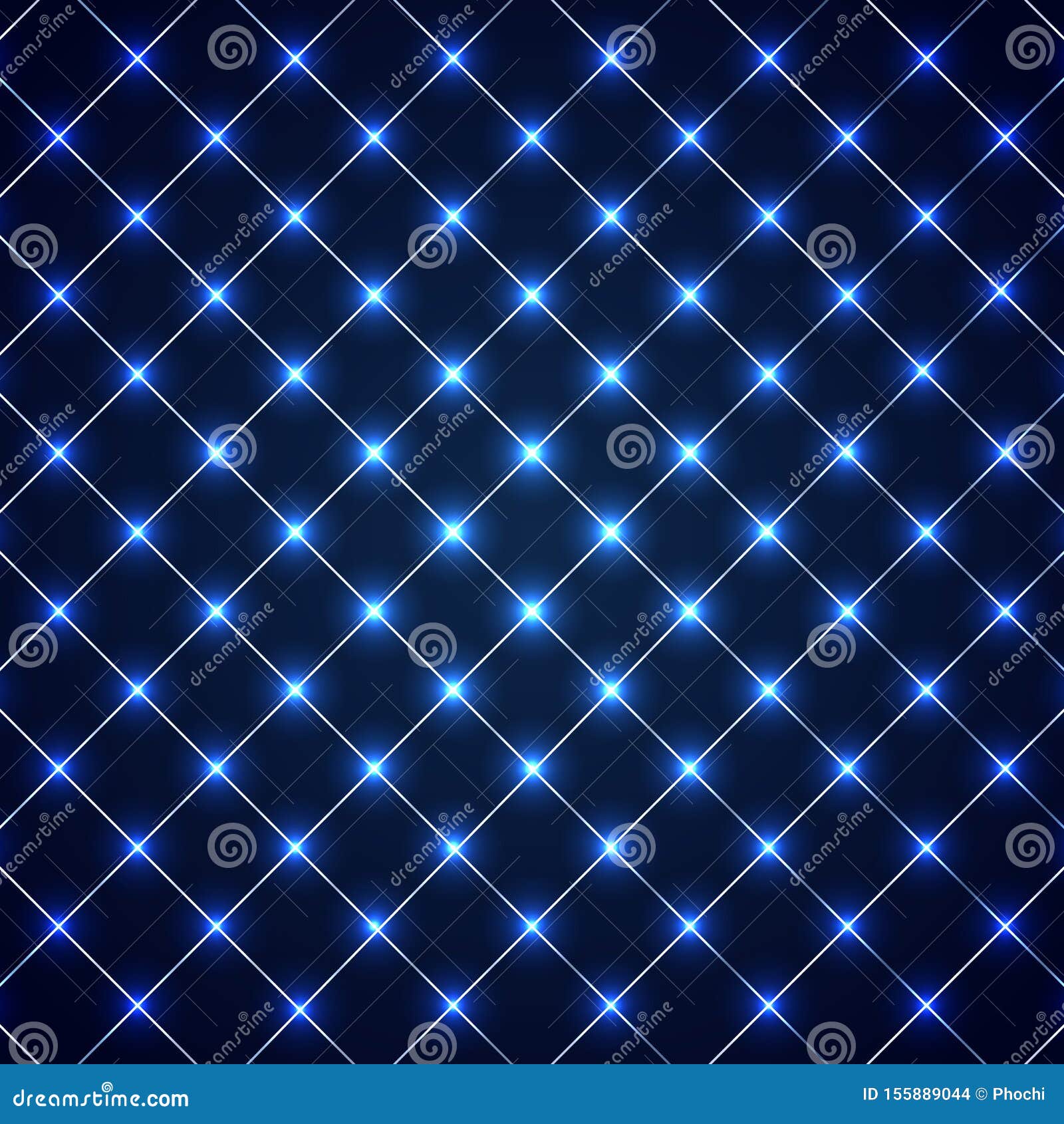 Abstract Squares Lines Grid Pattern with Circles Laser Light on Blue ...