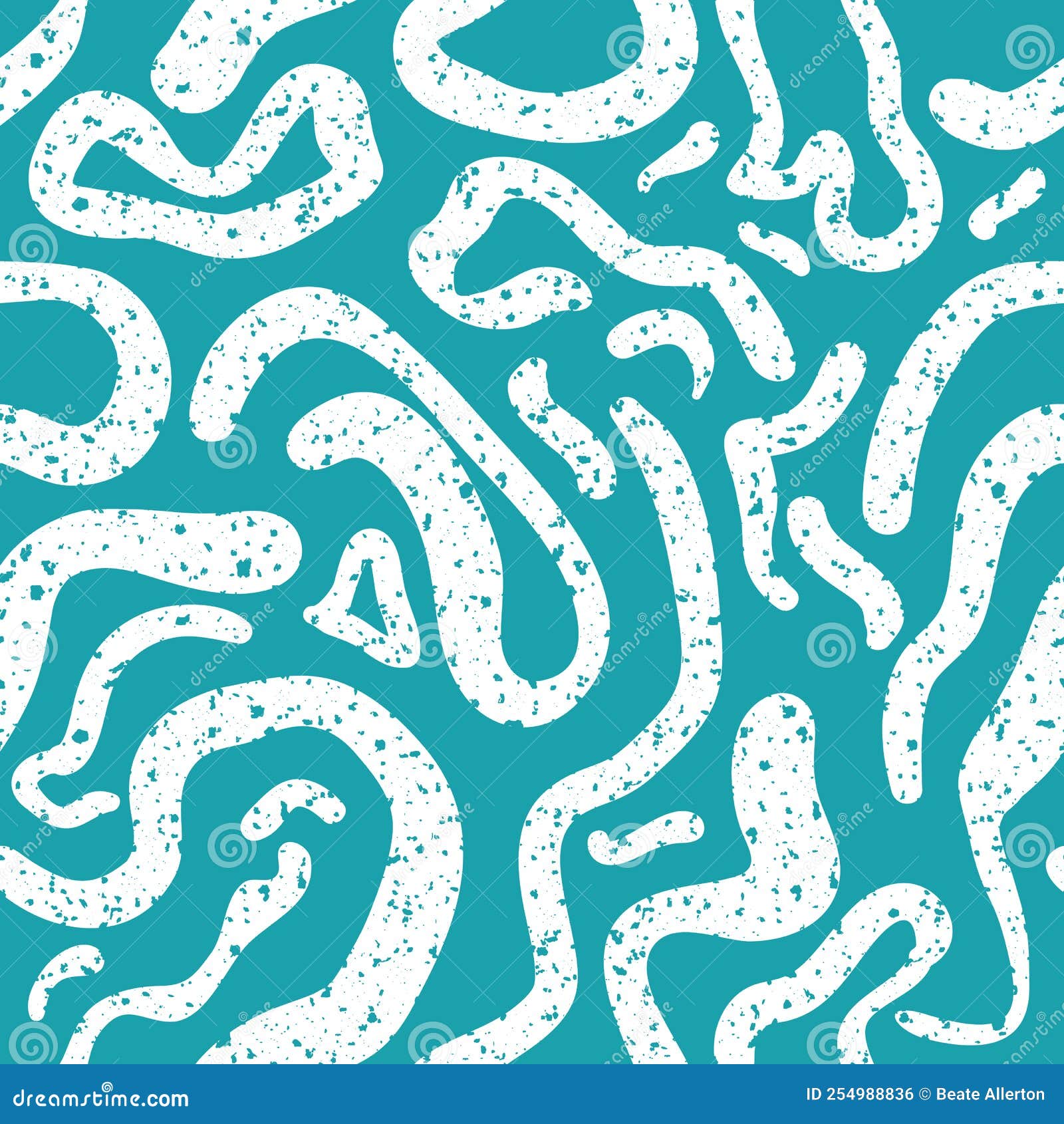 Abstract Squiggle Vector Seamless Pattern Backdrop. Wide Wavy Doodle ...