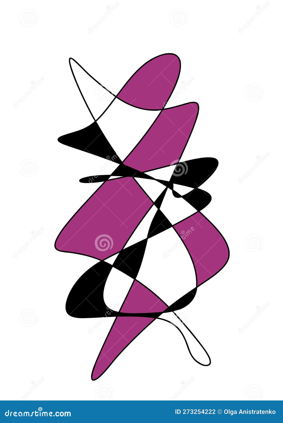 Abstract Squiggly Modern Background with Continuous Lines. Stock Vector ...
