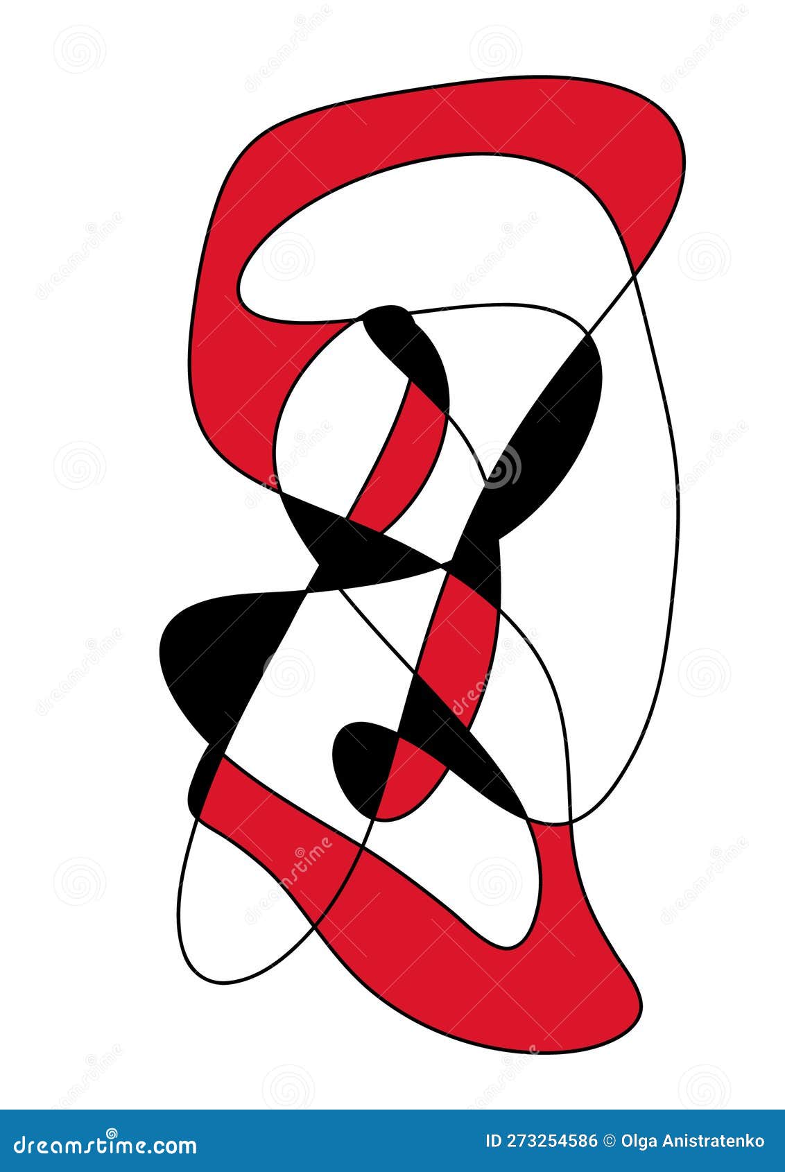 Abstract Squiggly Modern Background with Continuous Lines. Stock Vector ...