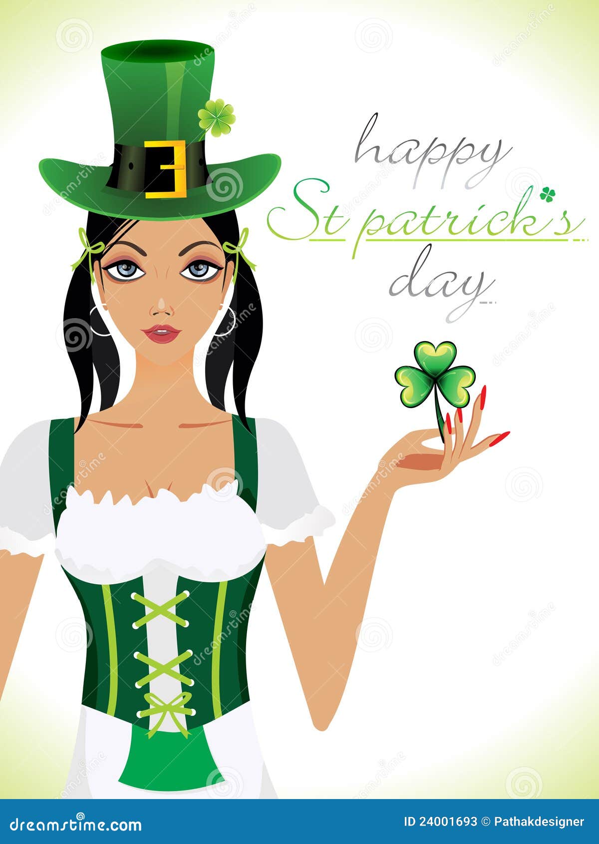 Abstract st patrick girl stock vector. Illustration of celebration ...
