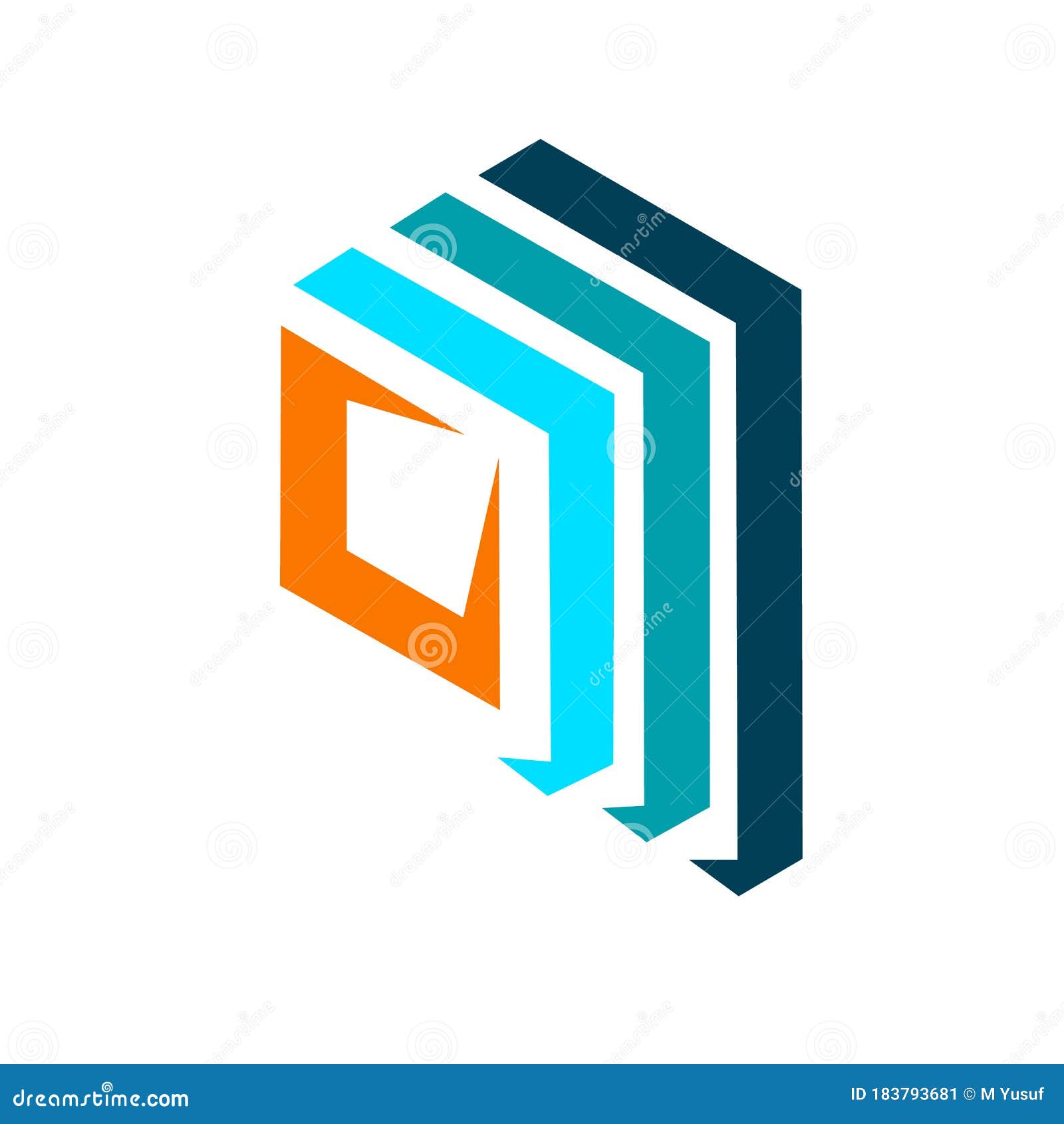 Abstract Stacked Square Shape Logo Stock Vector - Illustration of ...