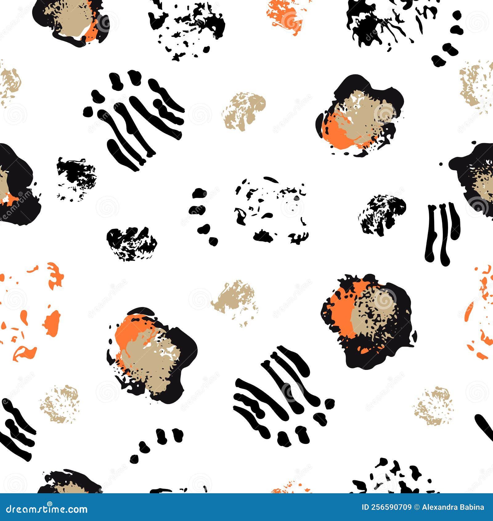 Abstract Stain, Line, Spot Seamless Pattern. Stock Vector ...