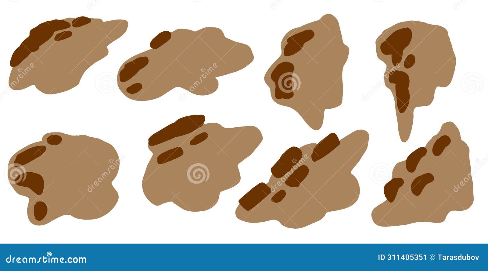 Abstract Stain Shape. Dotted Random Round Silhouette Isolated on White ...