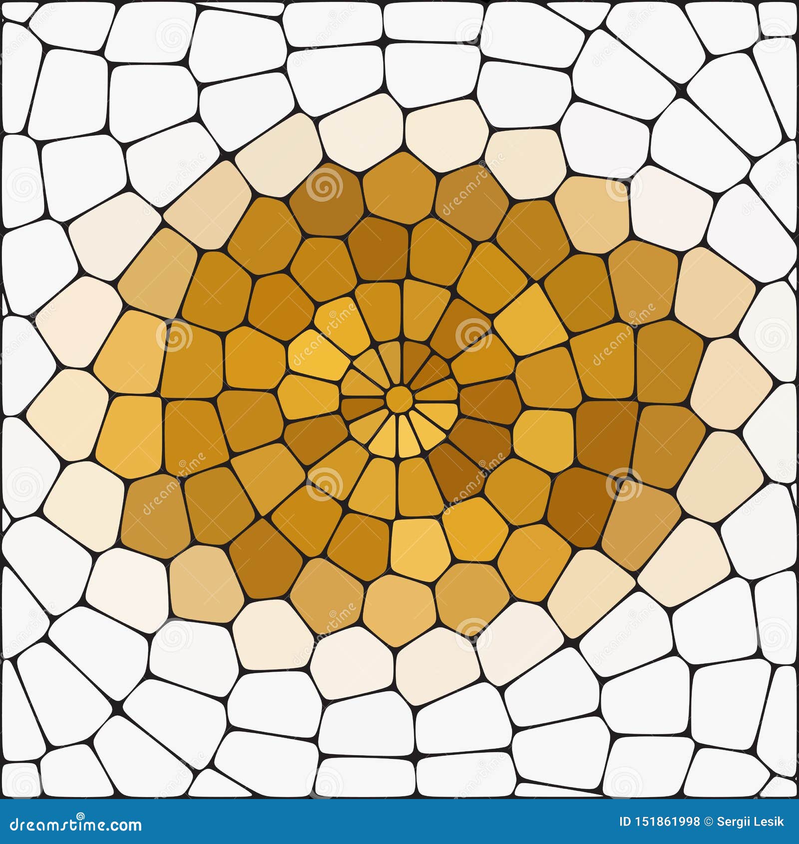 Abstract Stained Glass Window Geometric Warped Hexagon Shapes Ornament