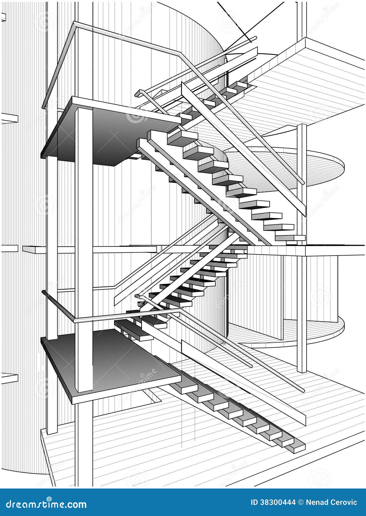 Abstract Stair Constructions of Line Vector Stock Vector - Illustration ...