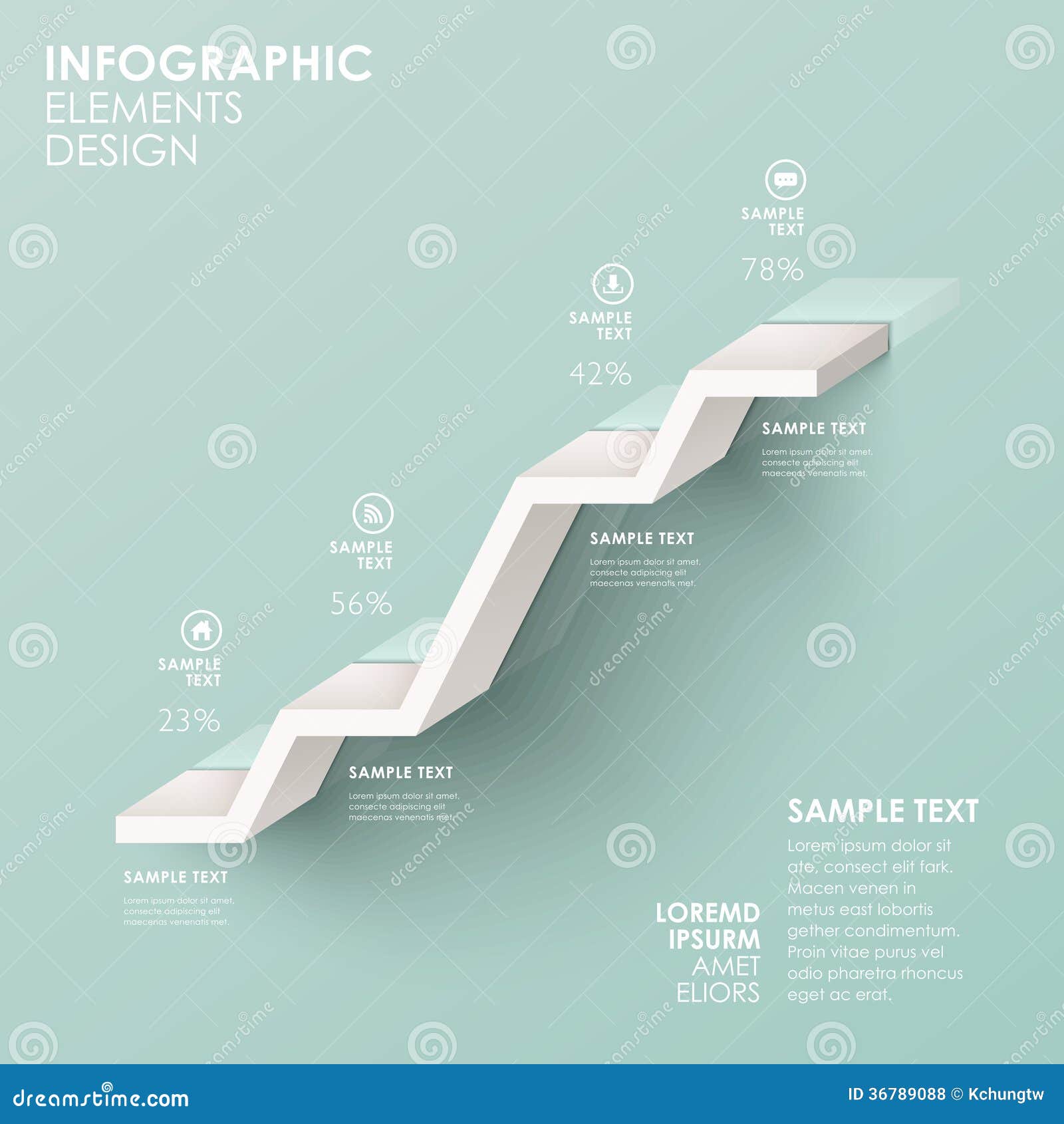 Abstract Stair Flow Chart Infographics Stock Vector - Illustration of ...