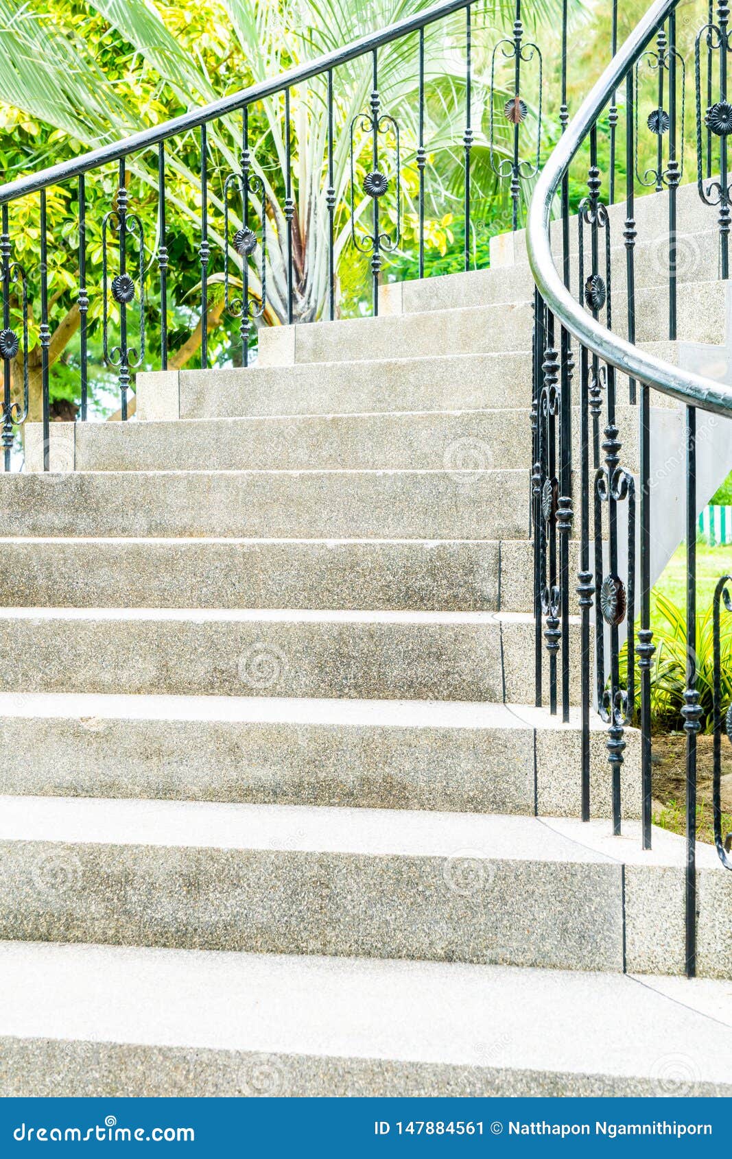 Abstract Stair Concrete In New House Structure Use Lightweight Cement ...