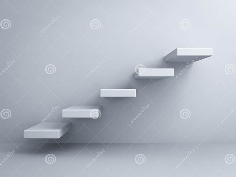 Abstract Stairs or Steps Concept on White Wall Stock Illustration ...