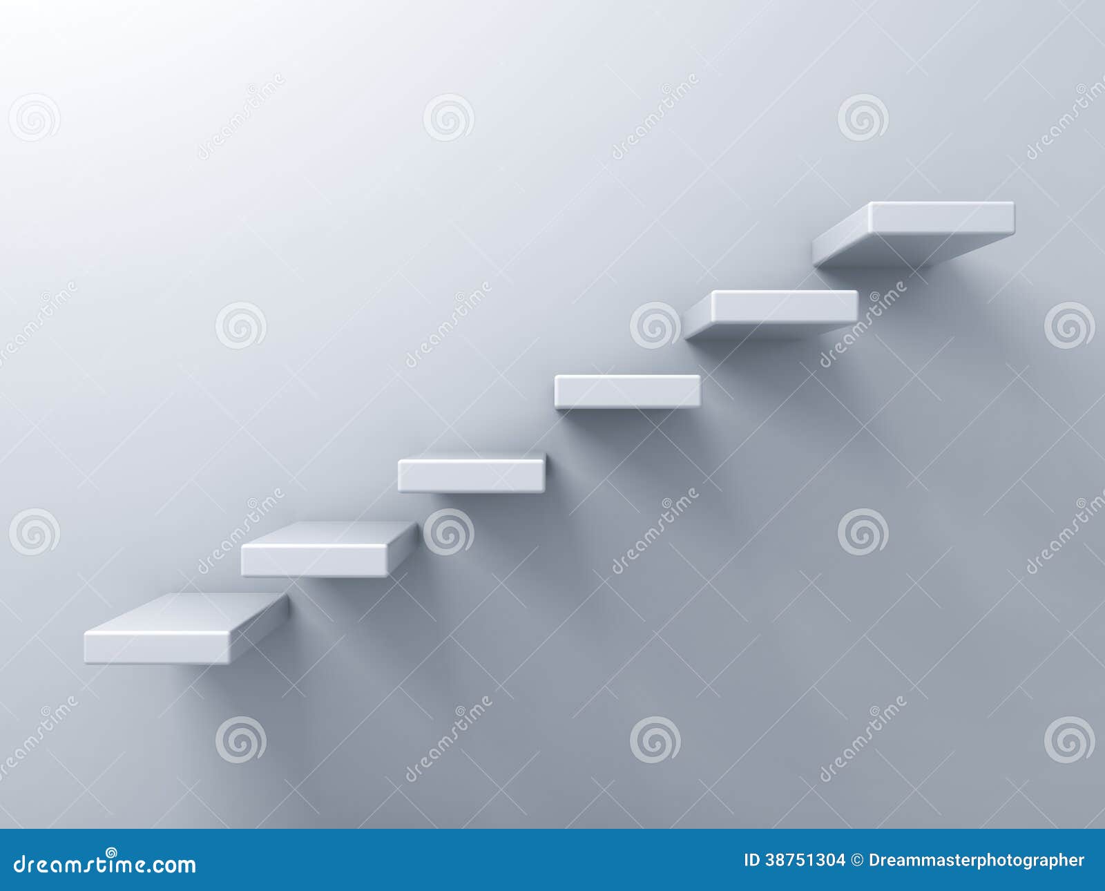 Abstract Stairs or Steps Concept on White Wall Stock Illustration ...