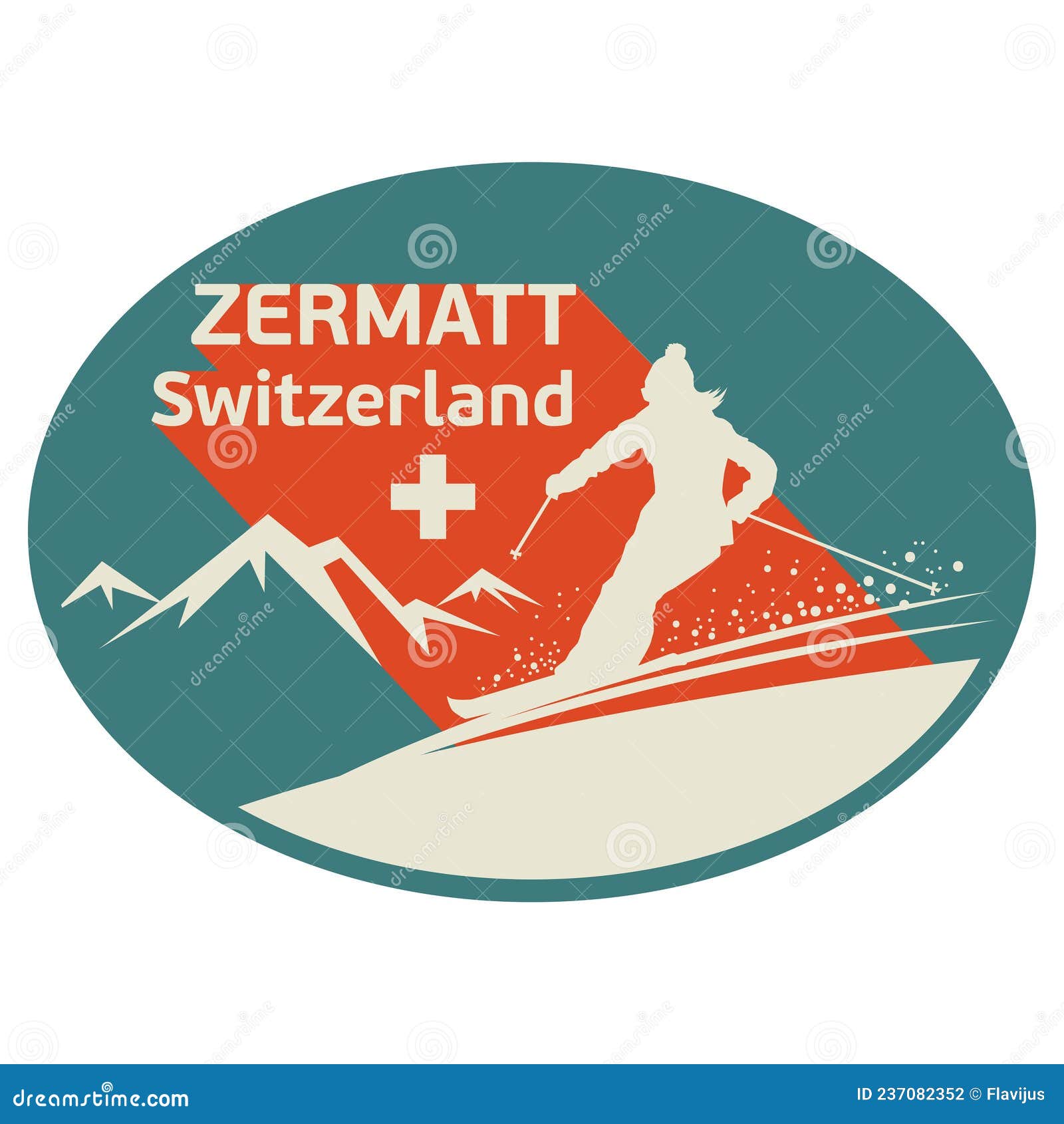 Zermatt, Switzerland stock vector. Illustration of outdoor - 237082352