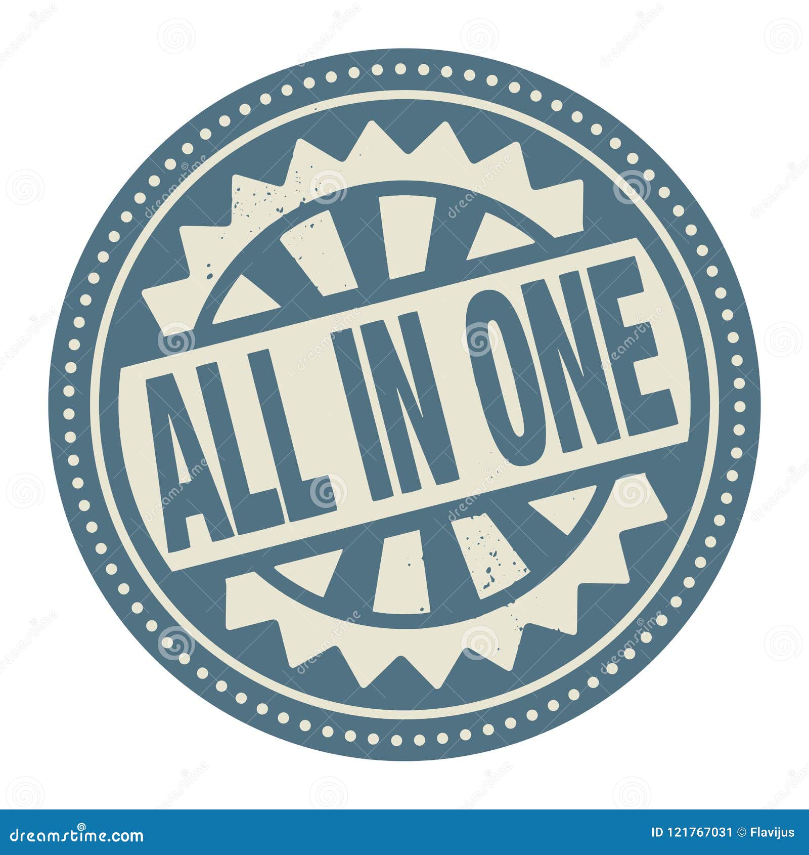 Abstract Stamp or Label with the Text All in One Written Inside Stock ...