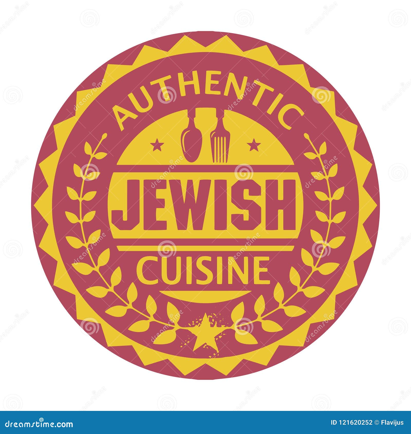 Abstract Stamp or Label with the Text Authentic Jewish Cuisine Stock ...