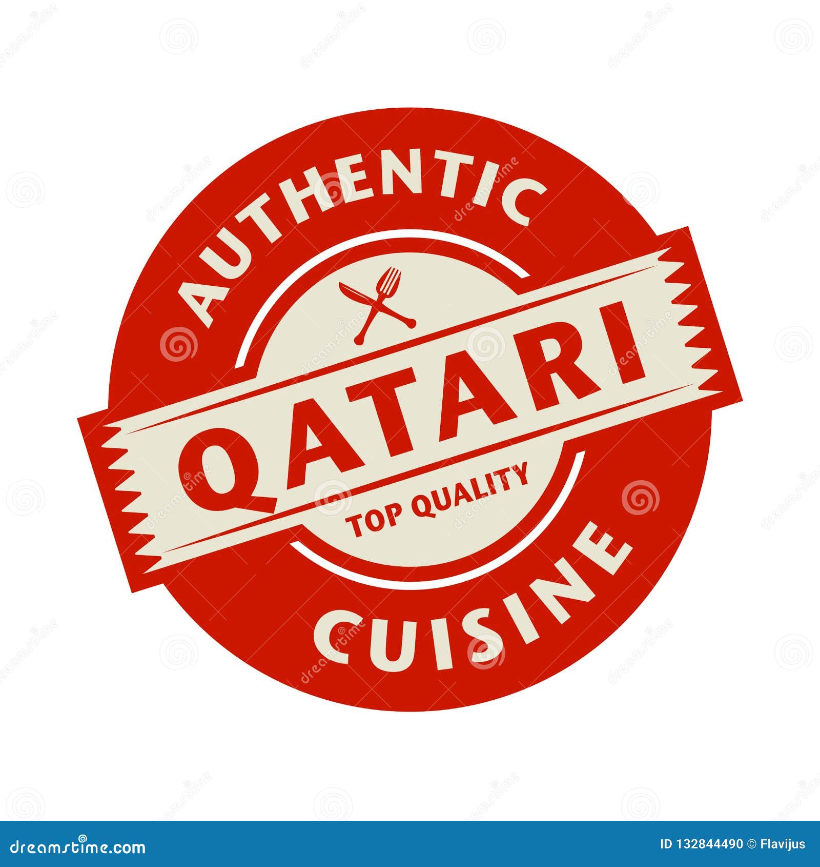 Abstract Stamp or Label with the Text Authentic Qatari Cuisine Stock ...