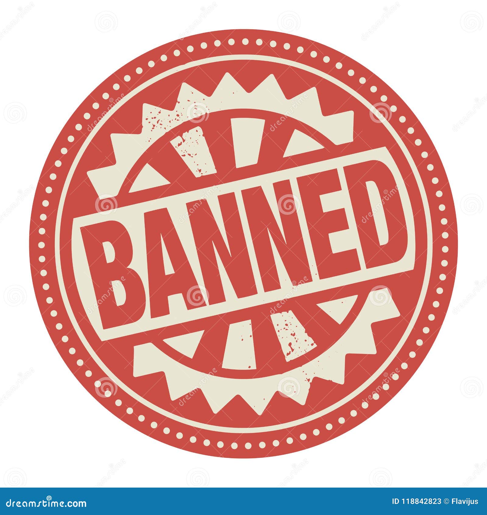 Abstract Stamp or Label with the Text Banned Written Inside Stock ...