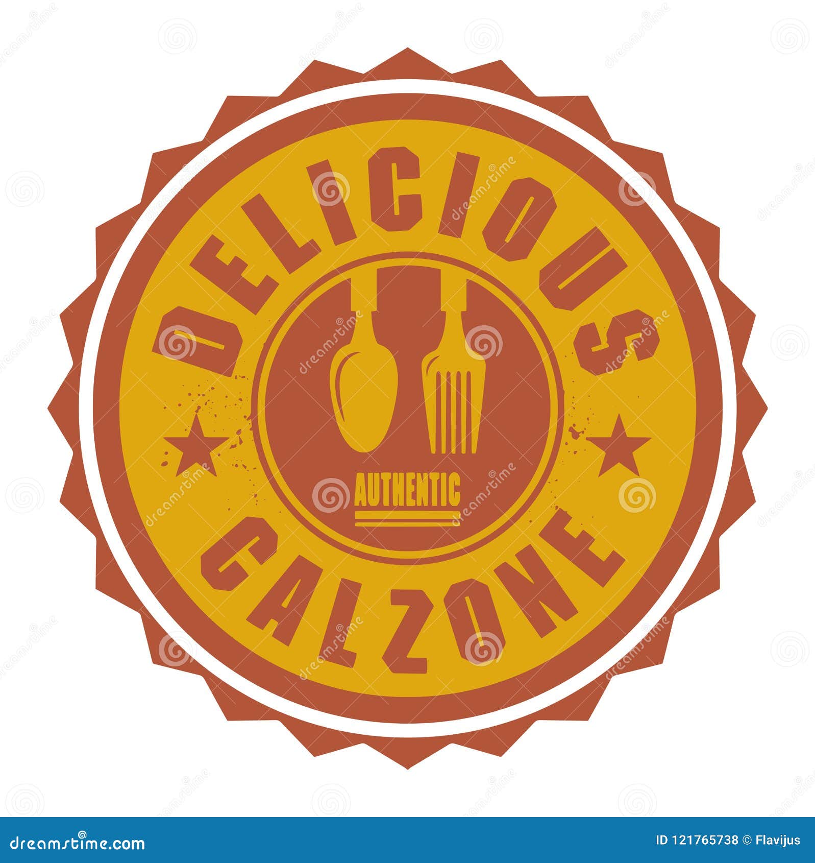 Abstract Stamp or Label with the Text Delicious Calzone Written Stock ...