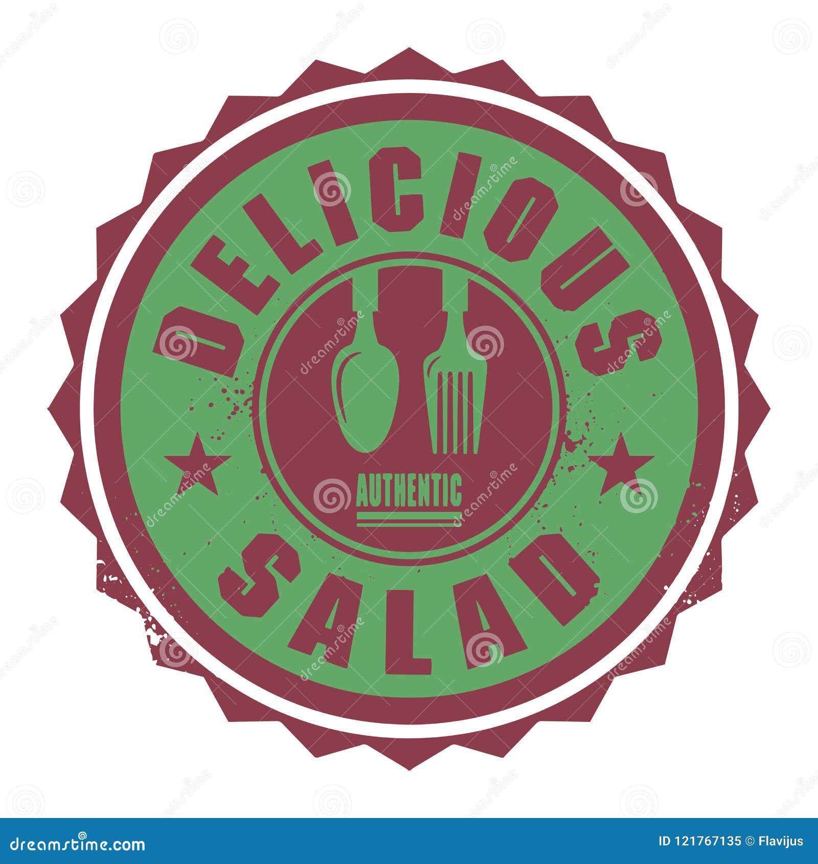 Abstract Stamp or Label with the Text Delicious Salad Written in Stock ...