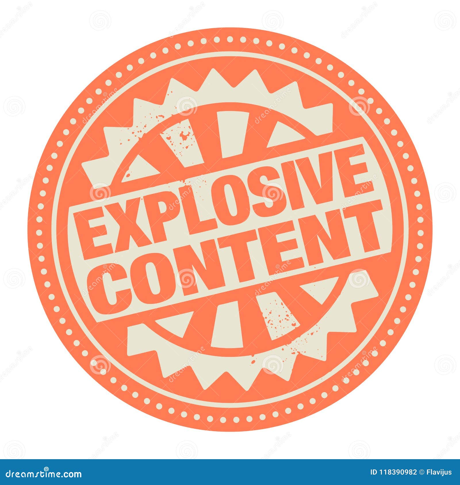 Abstract Stamp or Label with the Text Explosive Content Written Stock ...