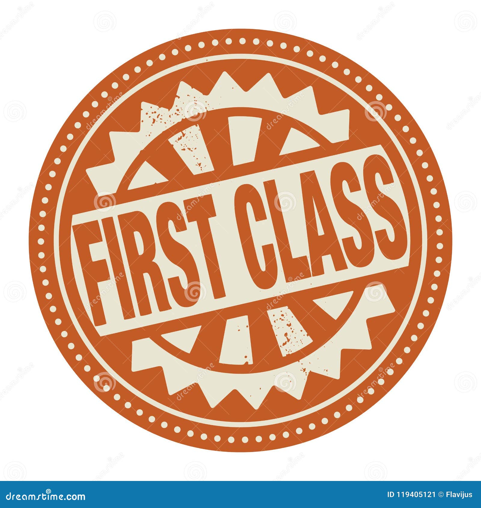 Abstract Stamp or Label with the Text First Class Written Inside Stock ...