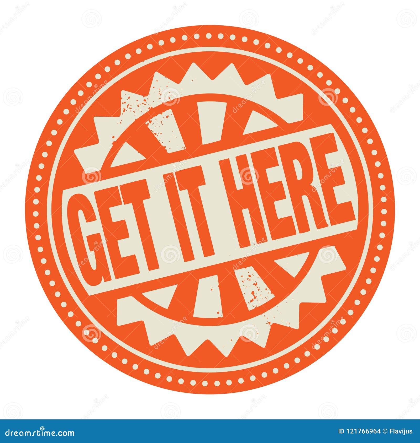 Abstract Stamp or Label with the Text Get it Here Written Inside Stock ...