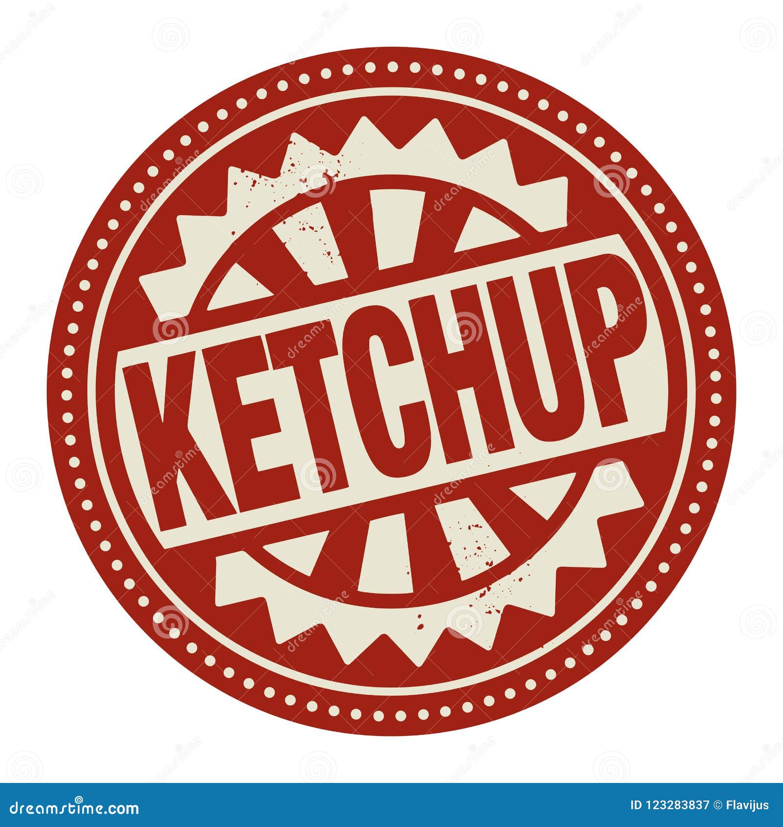 Abstract Stamp or Label with the Text Ketchup Written Inside Stock ...