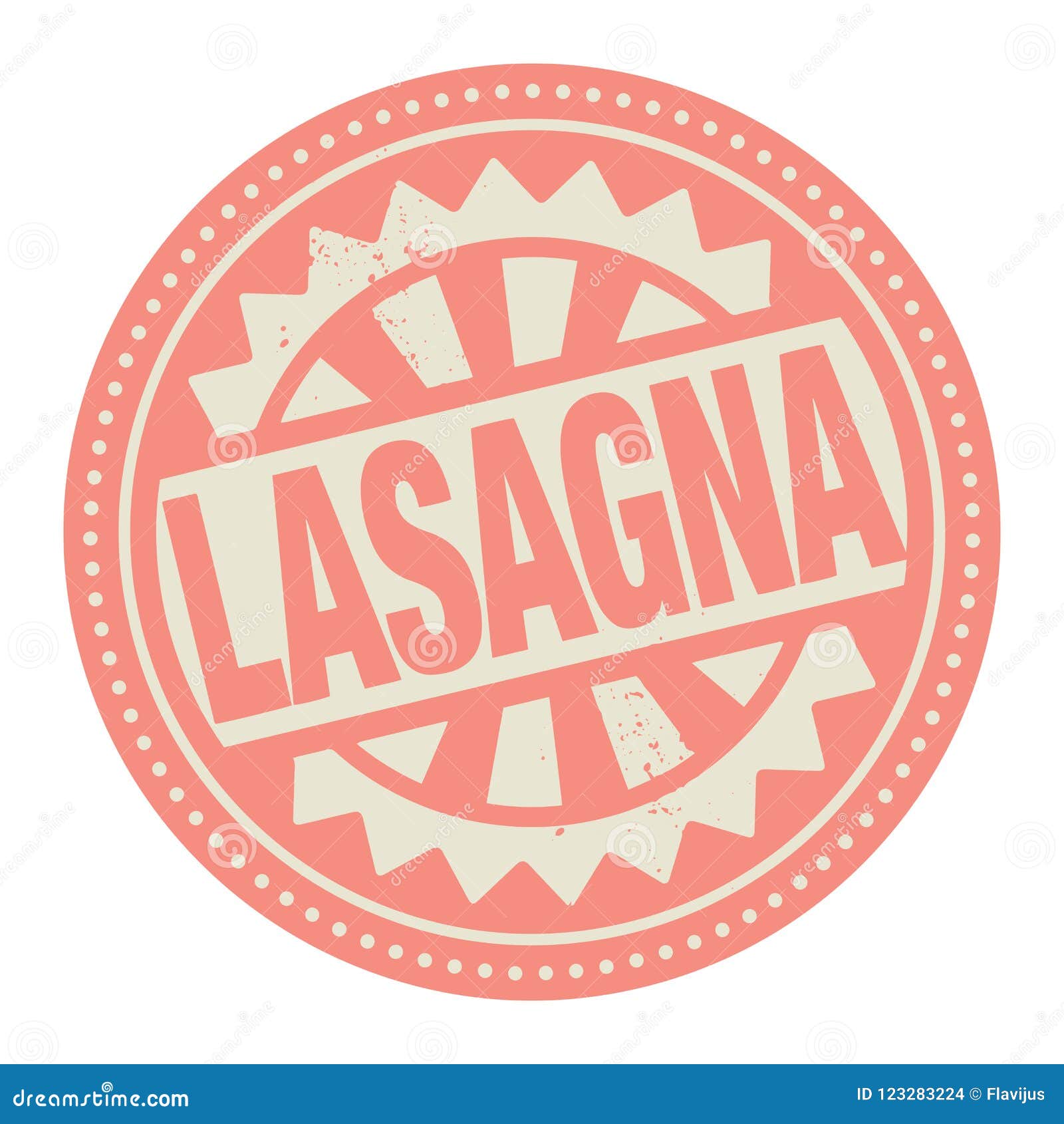 Abstract Stamp or Label with the Text Lasagna Written Inside Stock ...