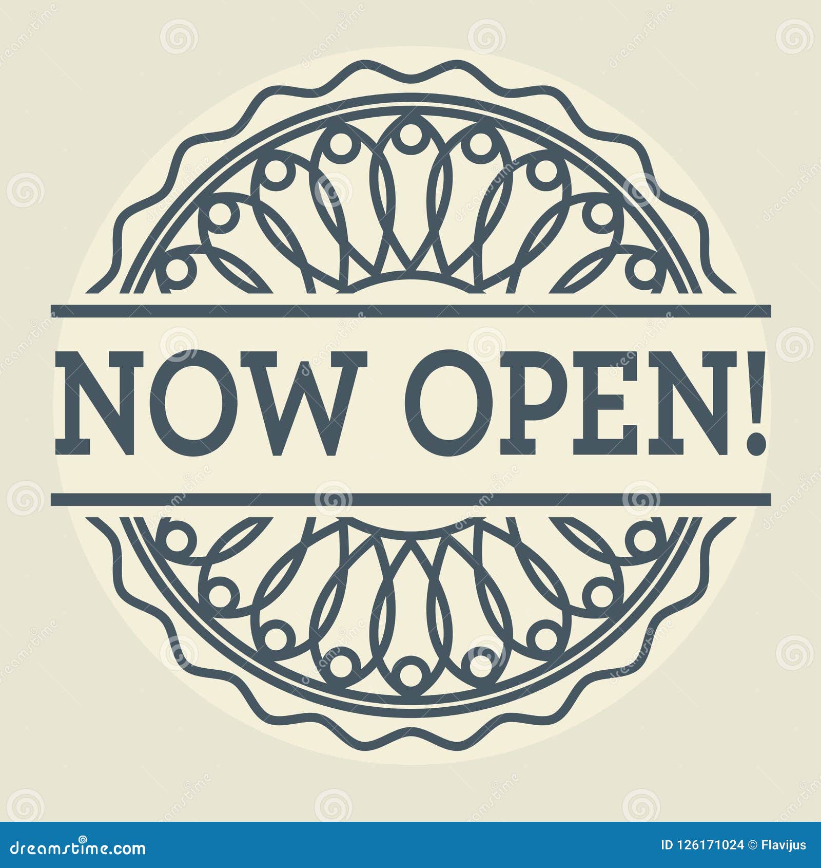 Abstract Stamp or Label with Text Now Open Stock Vector - Illustration ...