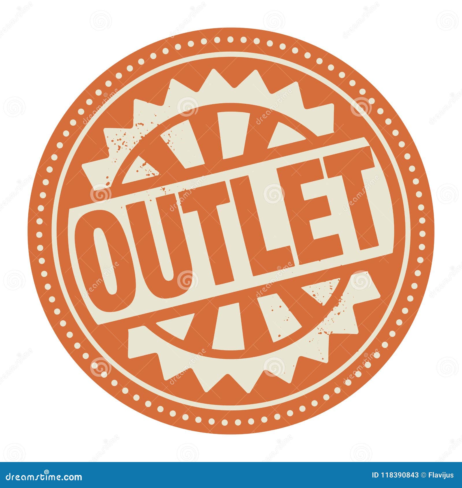 Abstract Stamp or Label with the Text Outlet Written Inside Stock ...