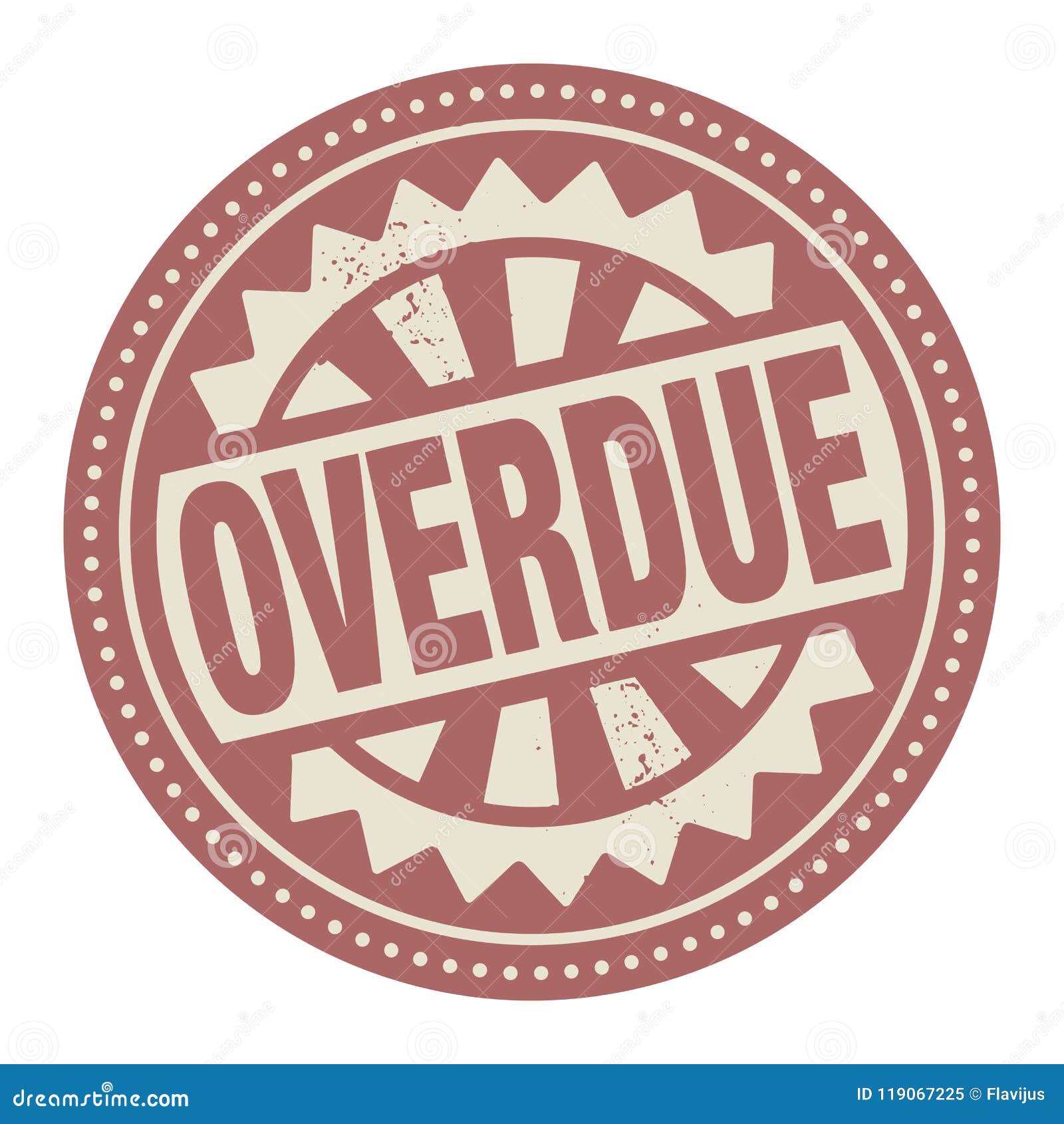 Abstract Stamp or Label with the Text Overdue Written Inside Stock ...