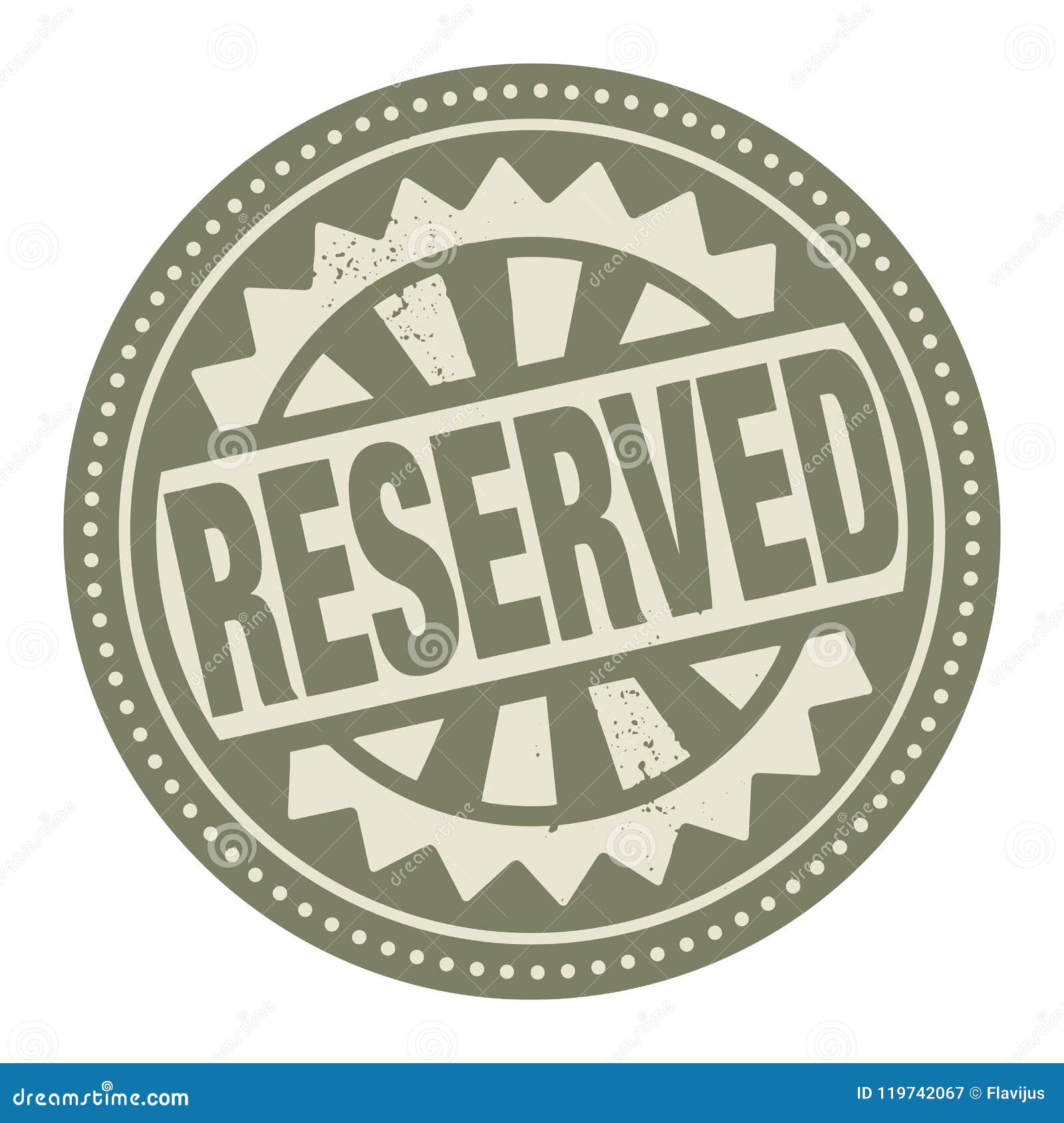 Abstract Stamp or Label with the Text Reserved Written Inside Stock ...