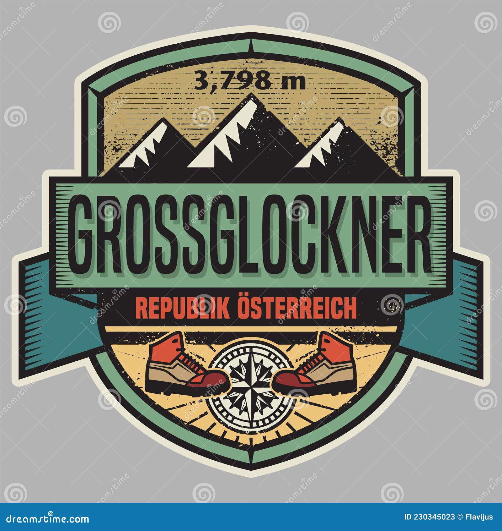 Abstract Stamp with the Name of Grossglockner, Austria Stock Vector ...