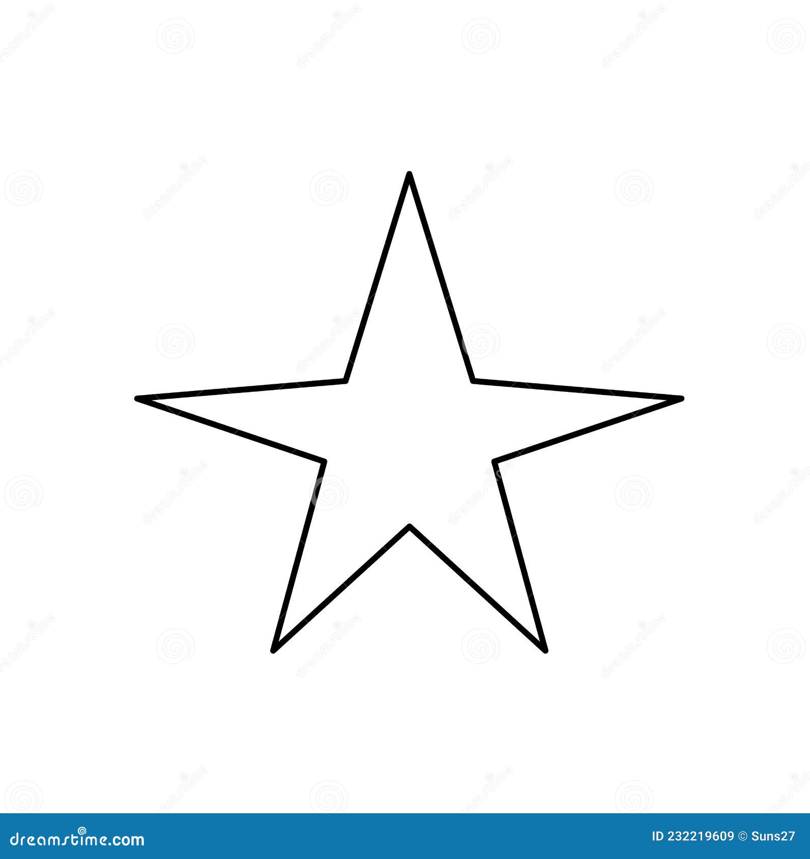 Abstract Star As Line Drawing on White Stock Vector - Illustration of ...