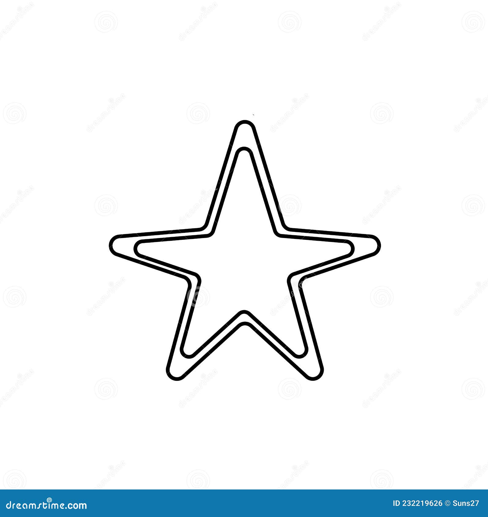 Abstract Star As Line Drawing on White Stock Vector - Illustration of ...