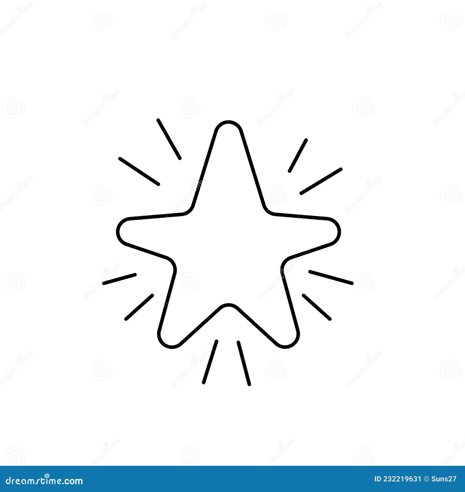 Abstract Star As Line Drawing on White Stock Vector - Illustration of ...