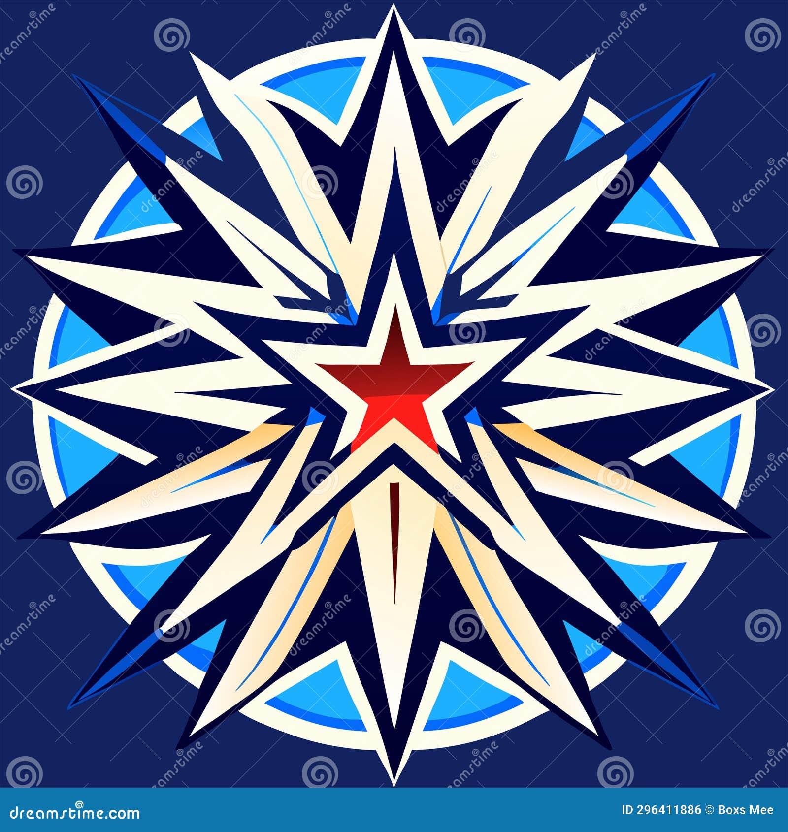 Abstract Star on a Blue Background. Design Element. Vector Illustration ...