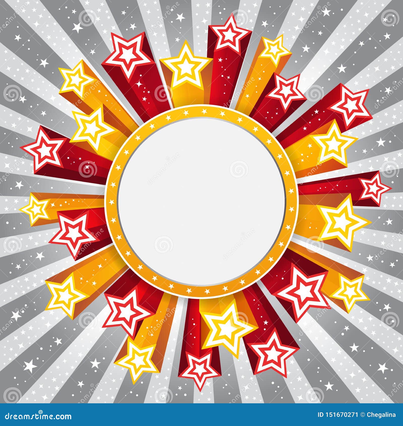 Abstract Star Burst Vector Background Template Frame Stock Vector