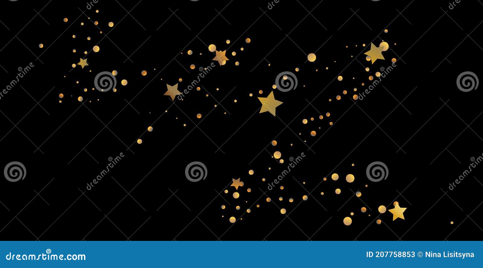 Abstract Star Of Confetti Falling Starry Background Stock Illustration