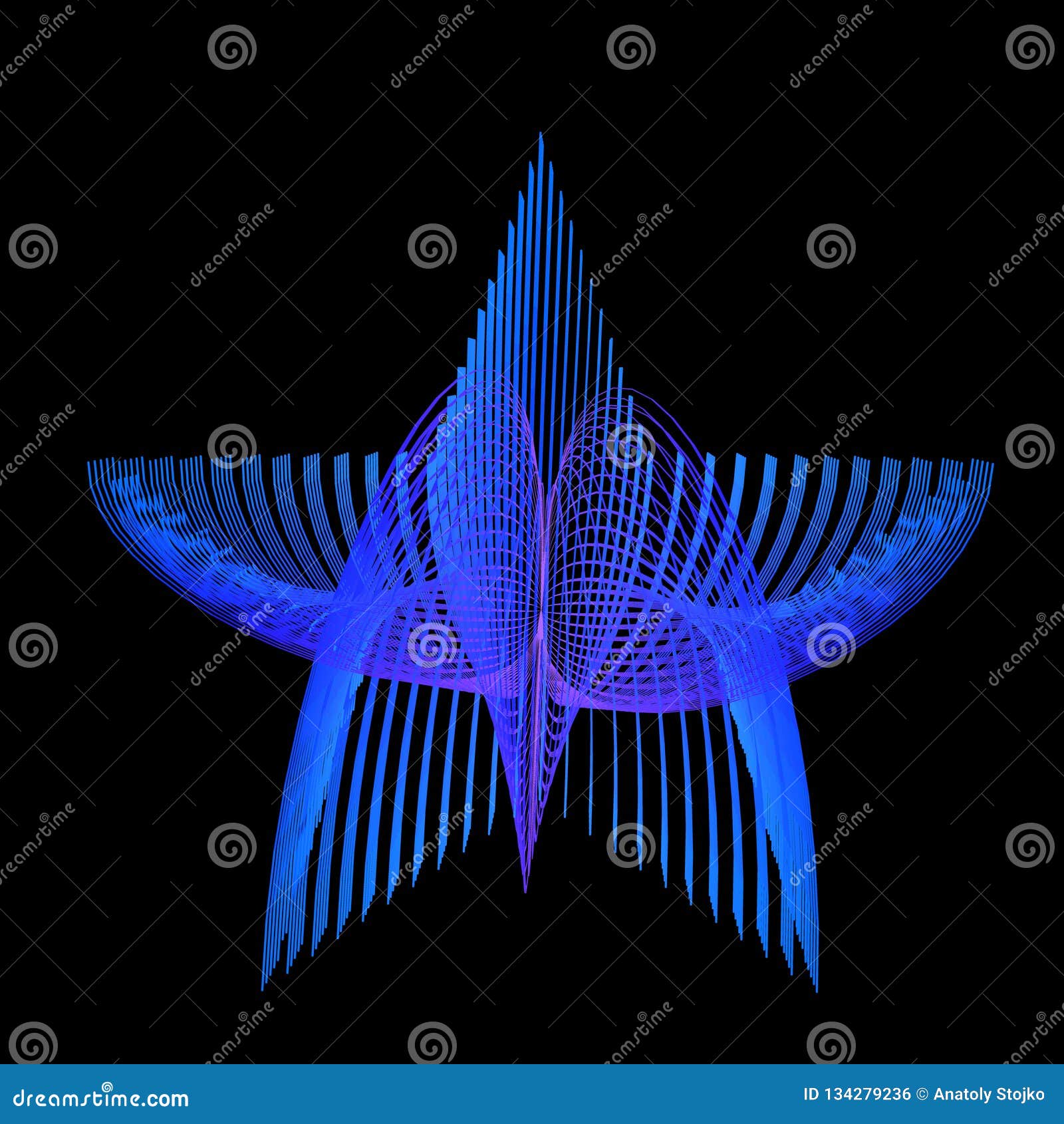 Abstract Star of Curve Lines. Modern Lines Element Stock Vector ...