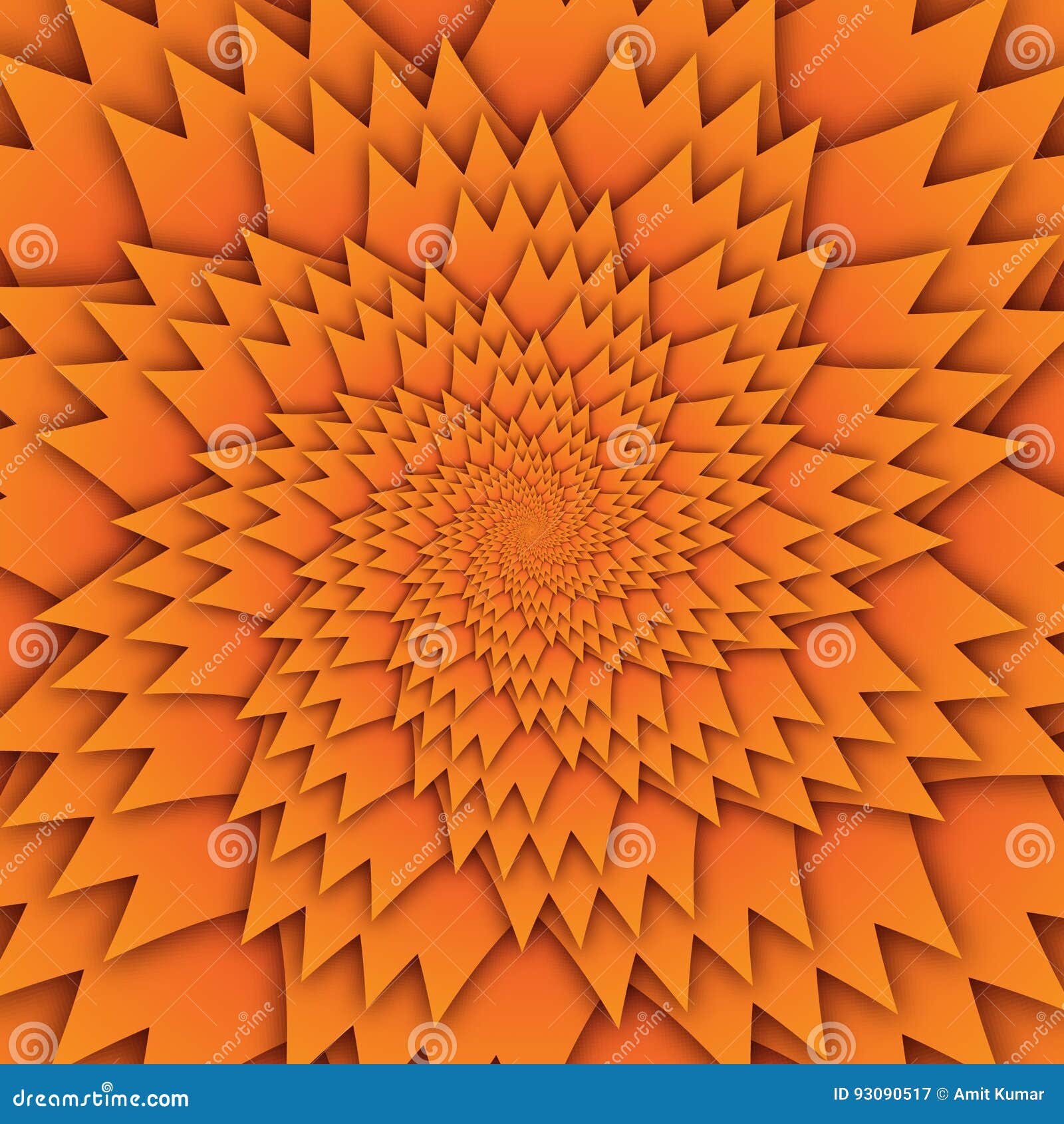 Abstract Star Mandala Decorative Pattern Orange Background Square Image ...
